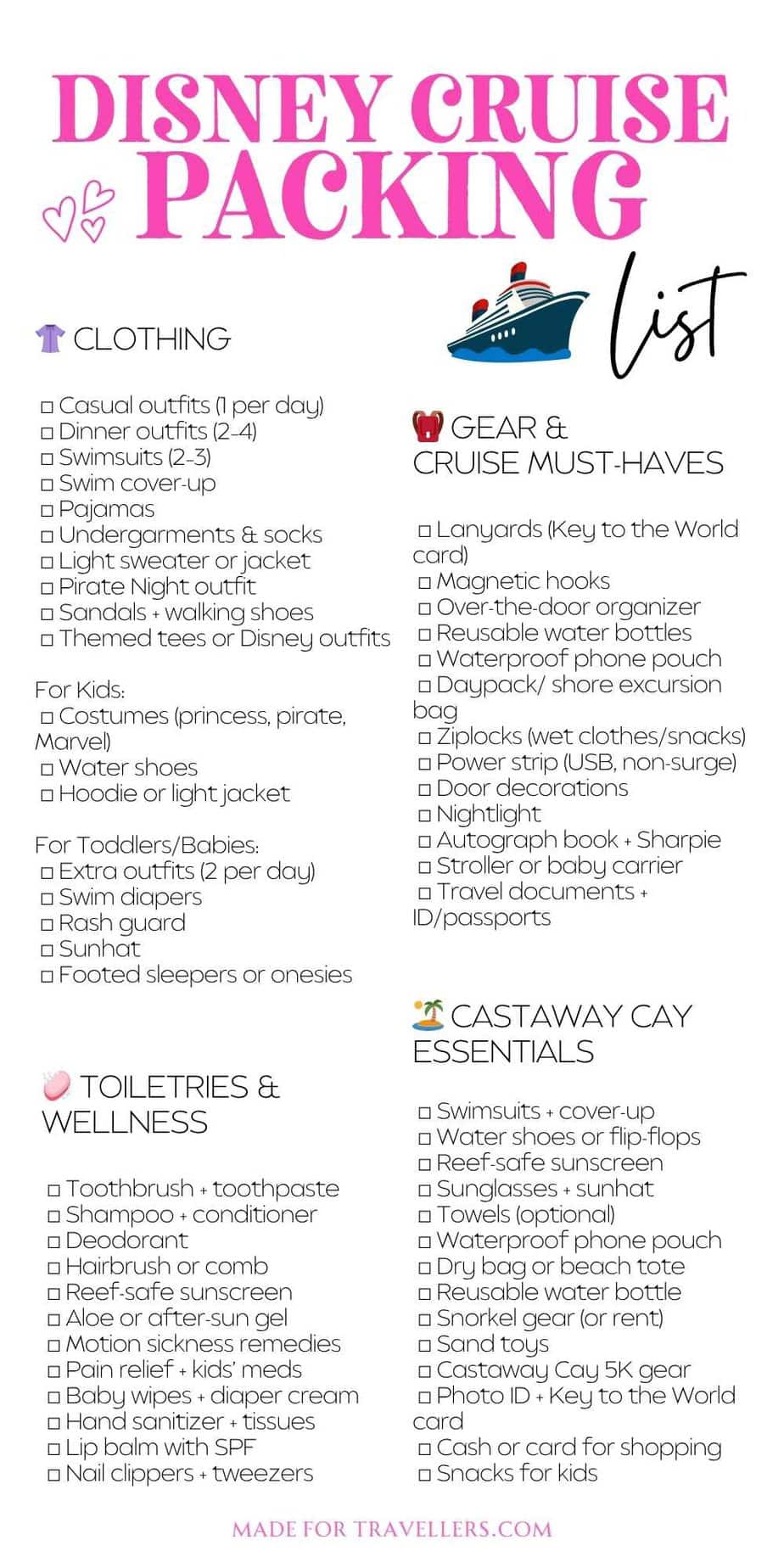 Ultimate Disney Cruise Packing List to Pack Like a Pro!