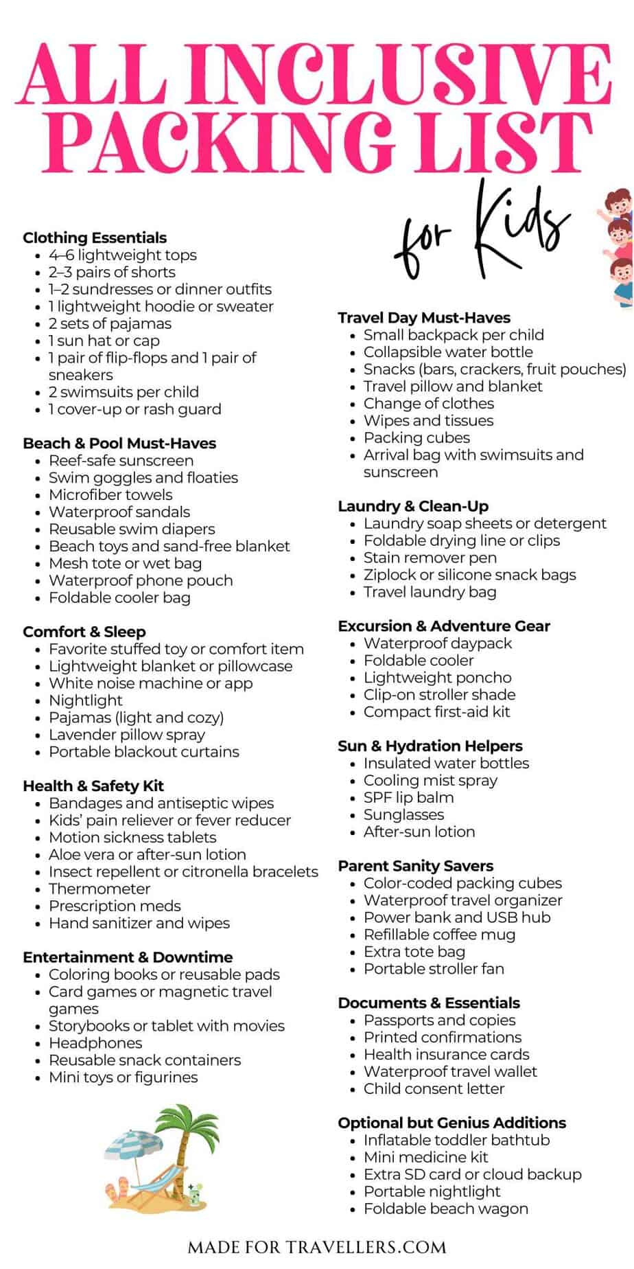 All Inclusive Packing List for Kids You’ll Be Glad You Found 🌞